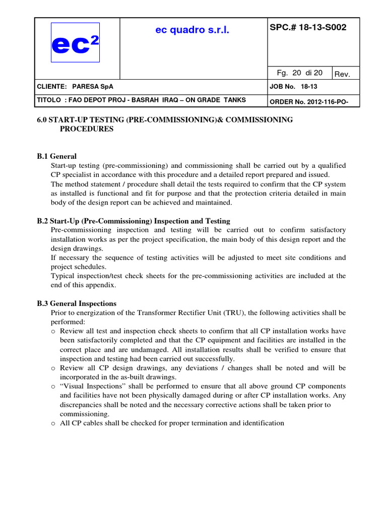 04 - Cathodic Protection - Commissioning | PDF | Rectifier | Transformer