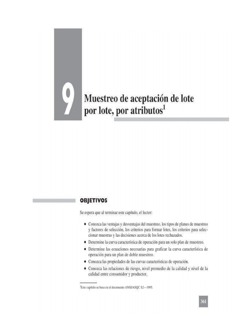Guía Muestreo de Aceptación Lgsr en PDF | PDF
