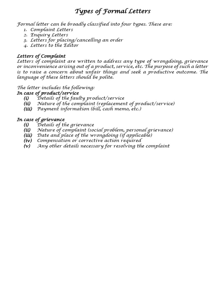 FORMAL LETTERS | PDF