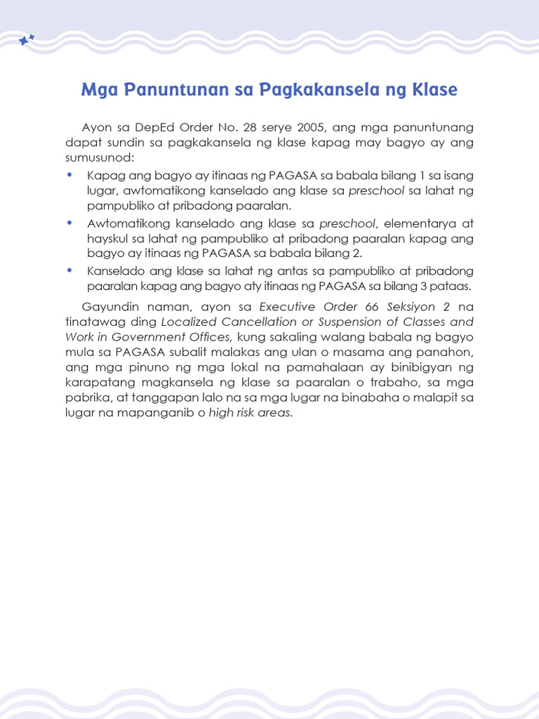 Panuntunan Sa Pagsara NG Klase | PDF