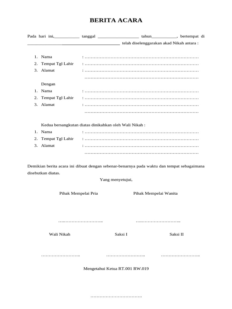 418 - Contoh Berita Acara Rapat | PDF
