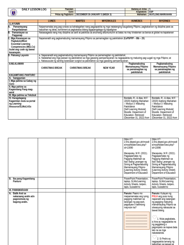 DLL_G5_ESP_Q3_W3 | PDF