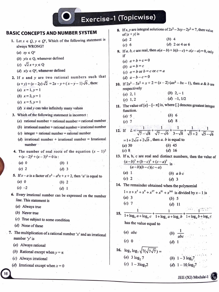 Exercise 1 (Basic Maths & Logarithm) | PDF