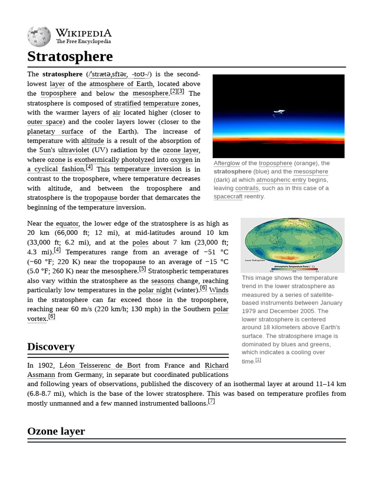 Stratosphere | PDF | Stratosphere | Atmospheric Thermodynamics