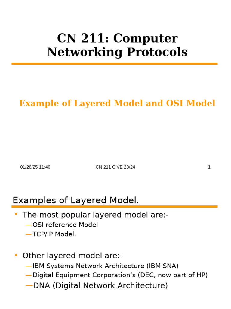 Lect 2-1-OSI Model | PDF | Osi Model | Computer Network