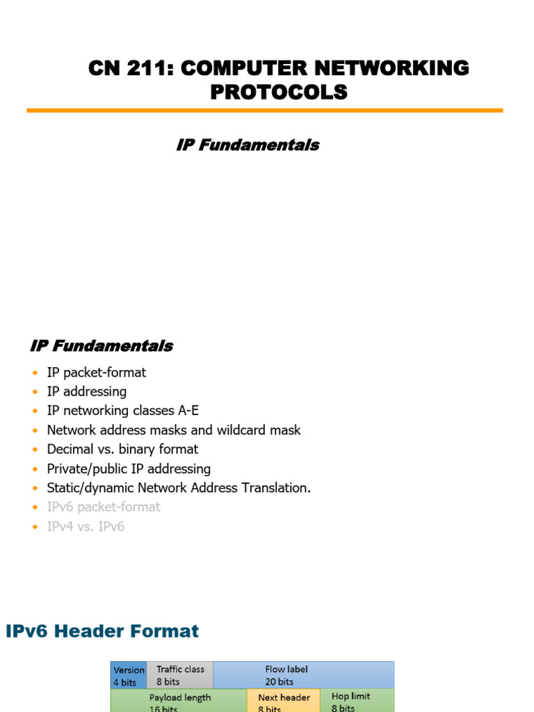 Lect4-3-IP_Fundamentals | PDF | I Pv6 | Ip Address