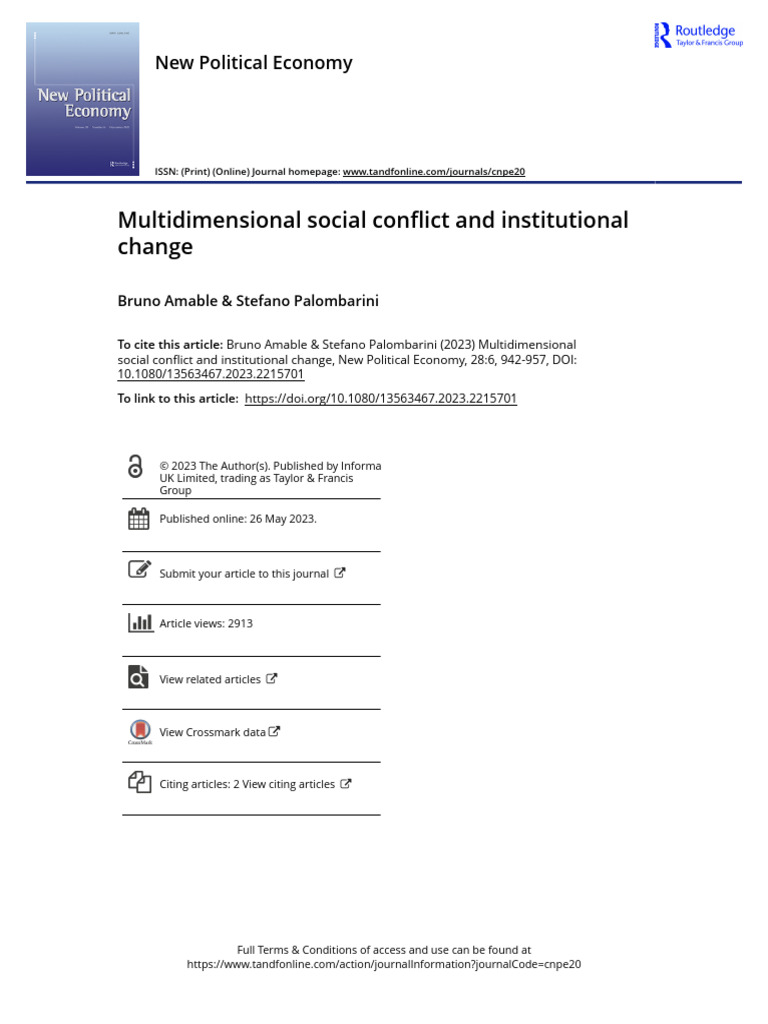 Multidimensional Social Conflict and Institutional Change | PDF ...