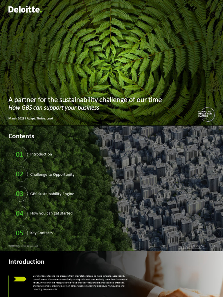 Deloitte Uk Gbs Partnering For Sustainability | PDF | Sustainability ...