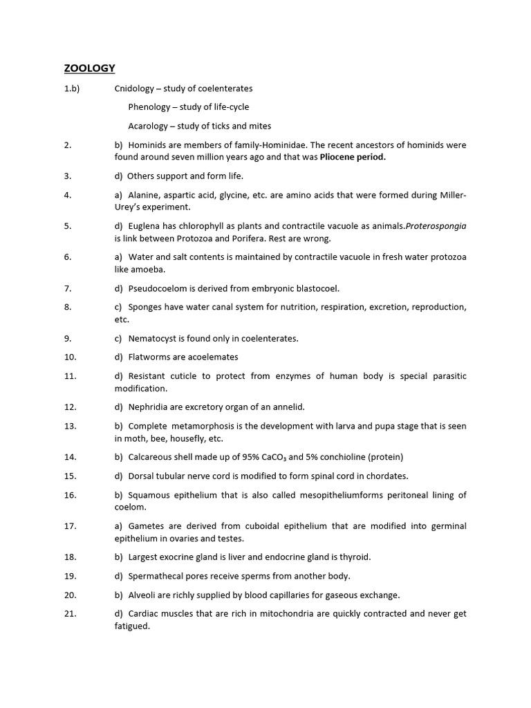 Comprehensive Guide to Zoology and Botany | PDF