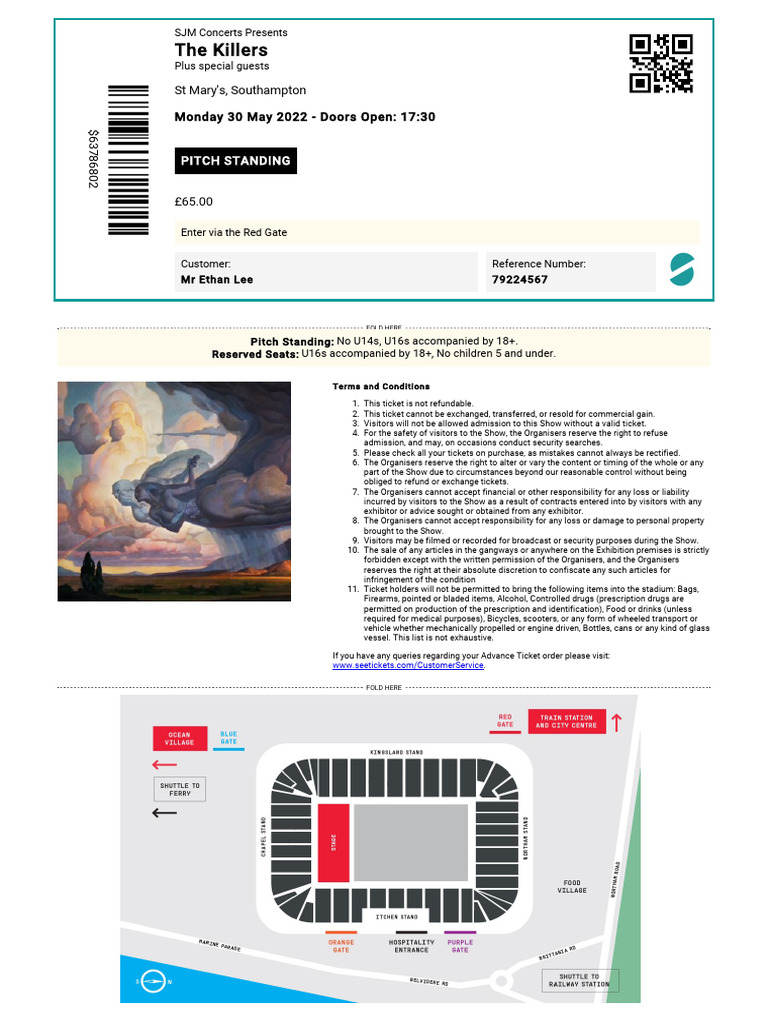 The-Killers-Tickets-79224567 2 | PDF | Ticket (Admission)