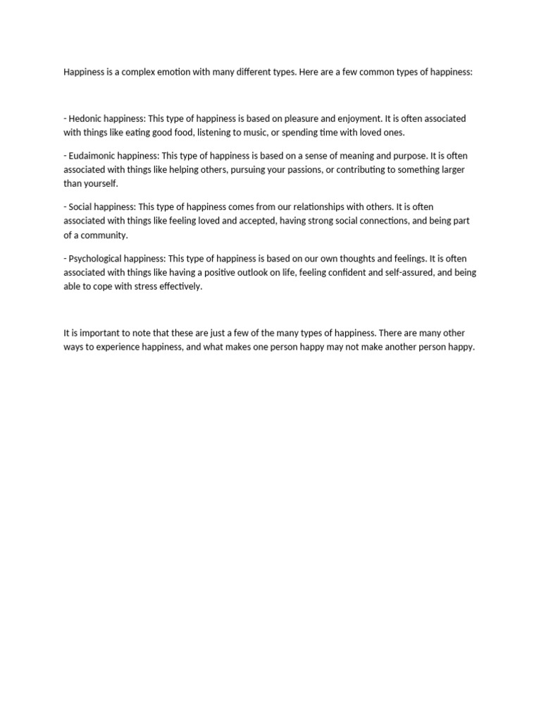 Happiness Types | PDF