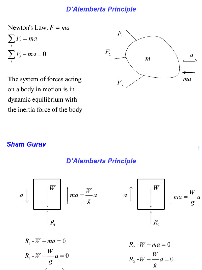 Kinetics & Dalemberts Principle | PDF