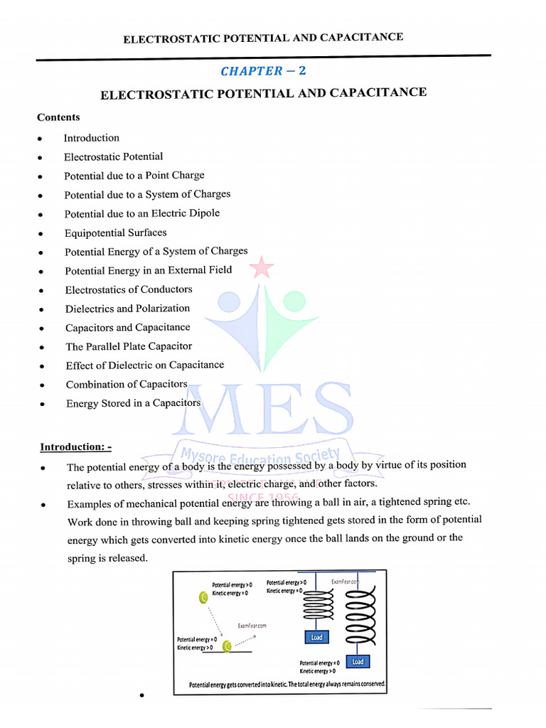Electrostatic Potential and Capacitance | PDF