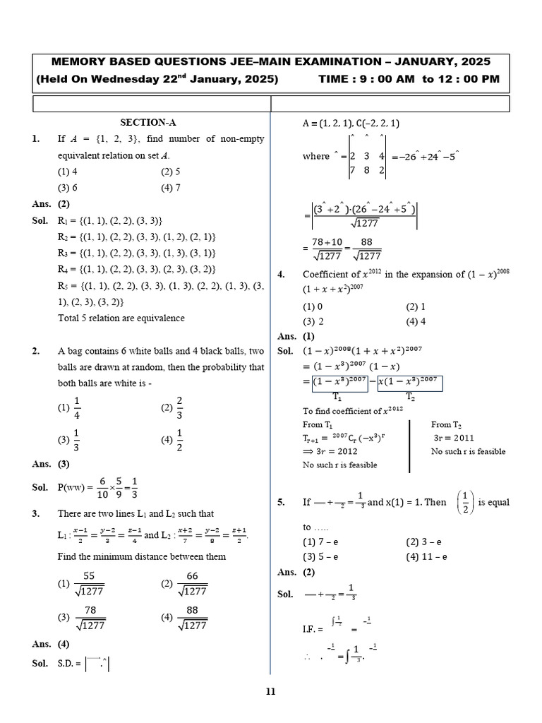 22 Jan 2025 Morning Session Mathematics Pdf Mathematical Analysis