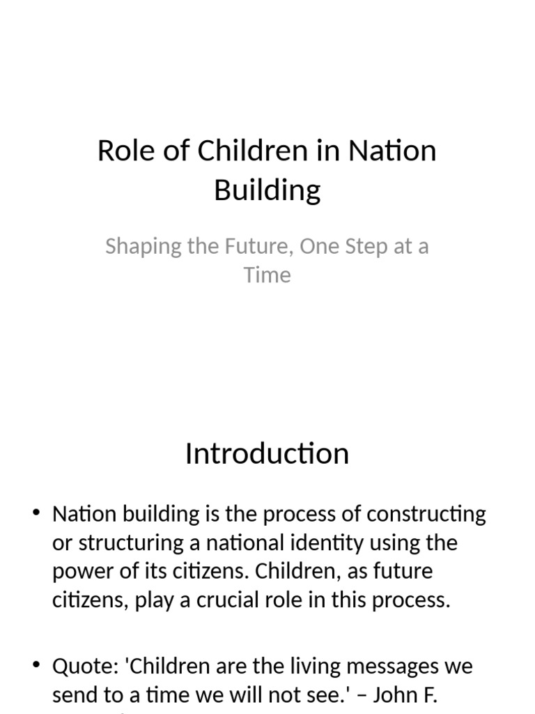 Role of Children in Nation Building | PDF