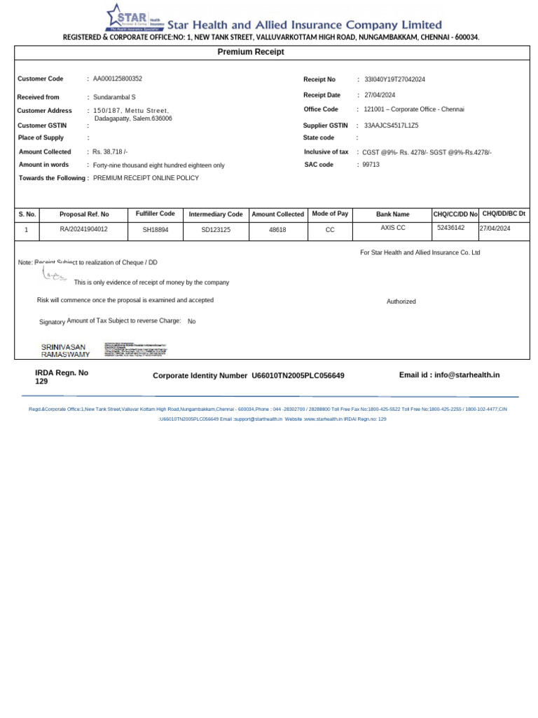Medical Insurance Premium - Parents | PDF | Money | Economies