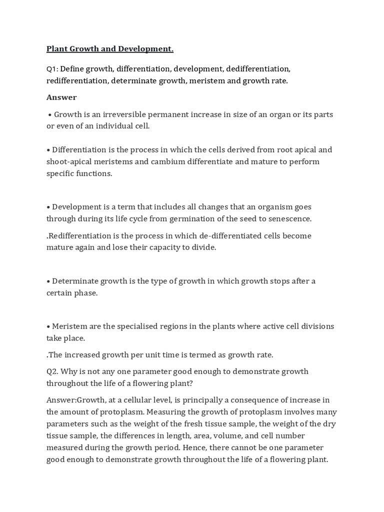 Plant Growth and Development | PDF | Plant Hormone | Auxin
