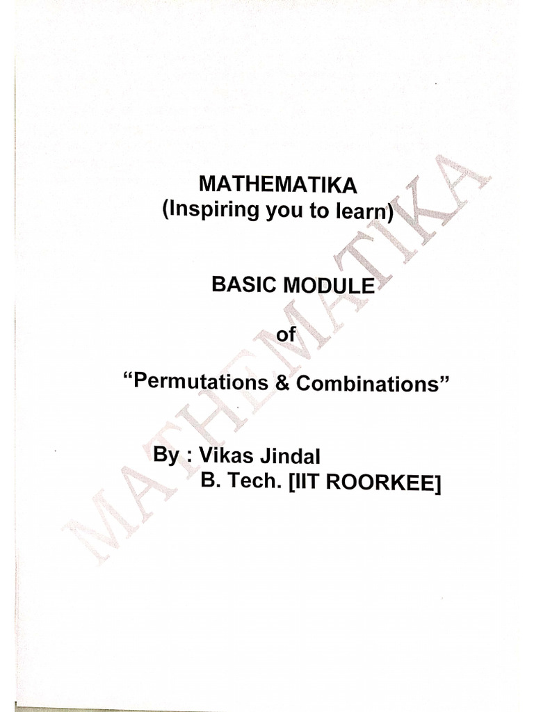 Permutation & Combination Basic Module | PDF