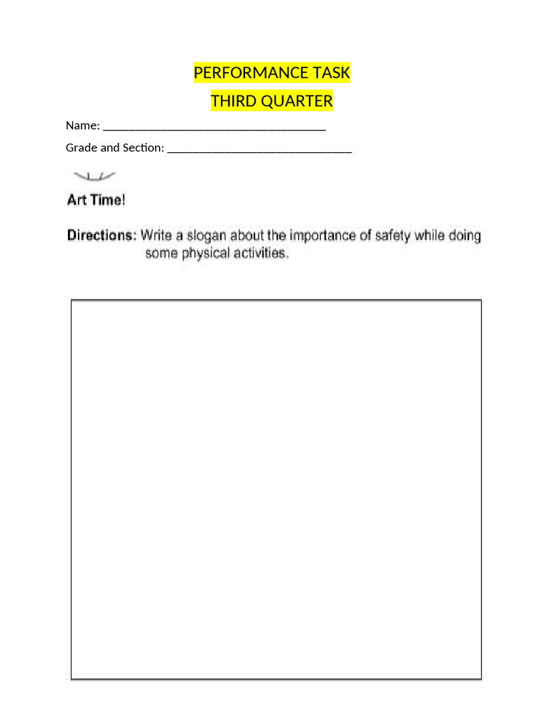 PERFORMANCE TASK Slogan | PDF
