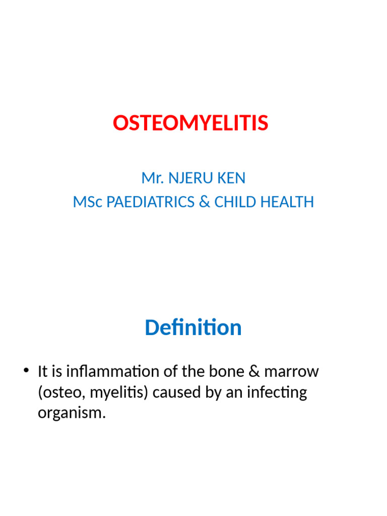 5. Osteomyelitis - Pending | PDF | Diseases And Disorders | Medical ...