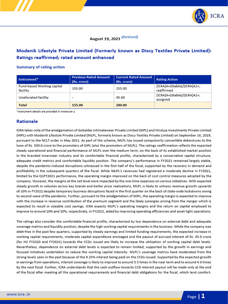 Modenik Lifestyle Private Limited | PDF | Stocks | Interest