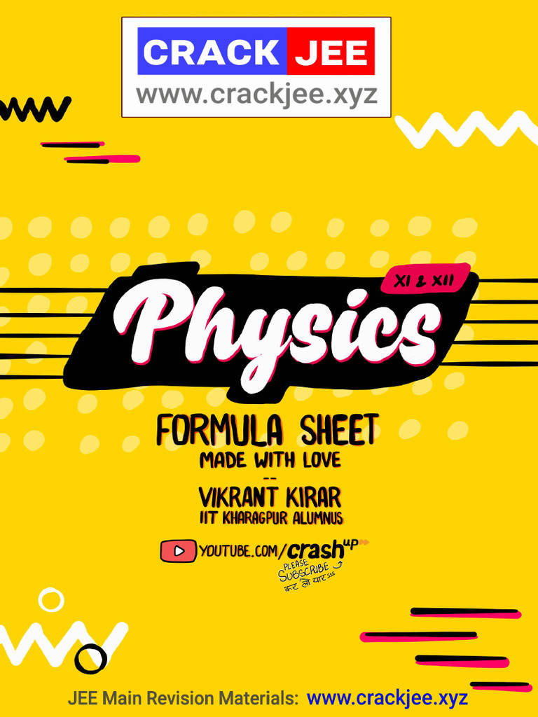 Physics Formula Booklet | PDF