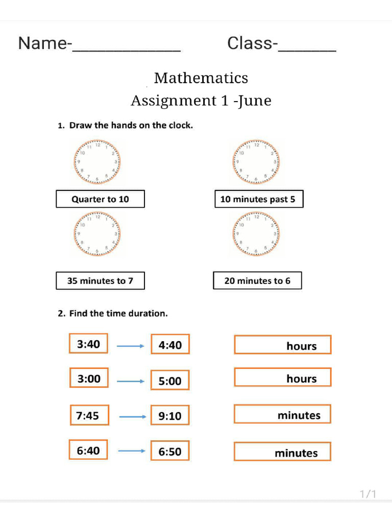 grade 3 - clocks | PDF