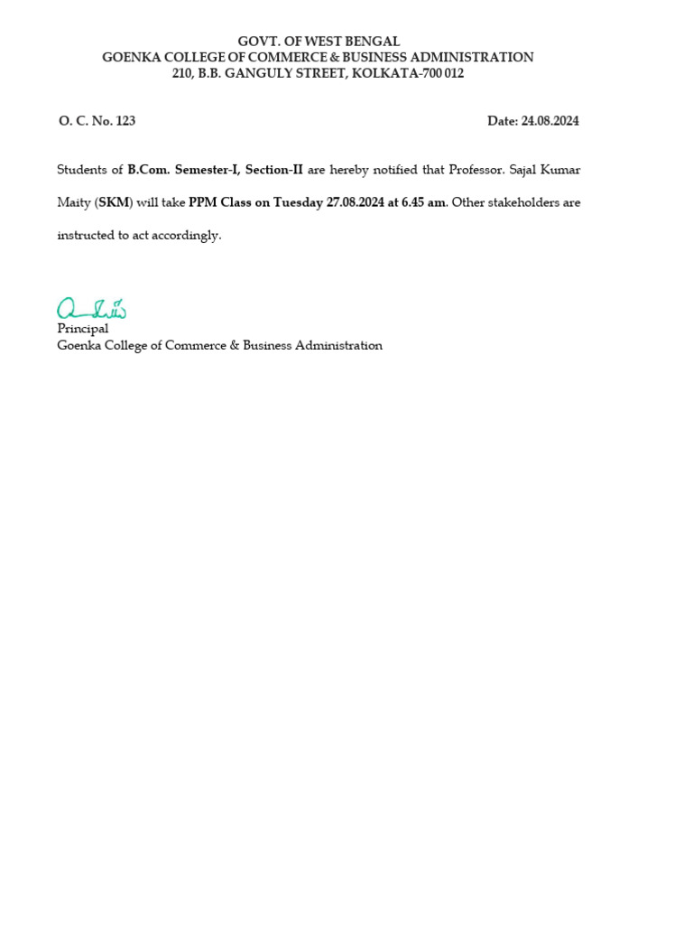 Office-Circular-123-dated-24.08.2024-Class-SKM (1) | PDF