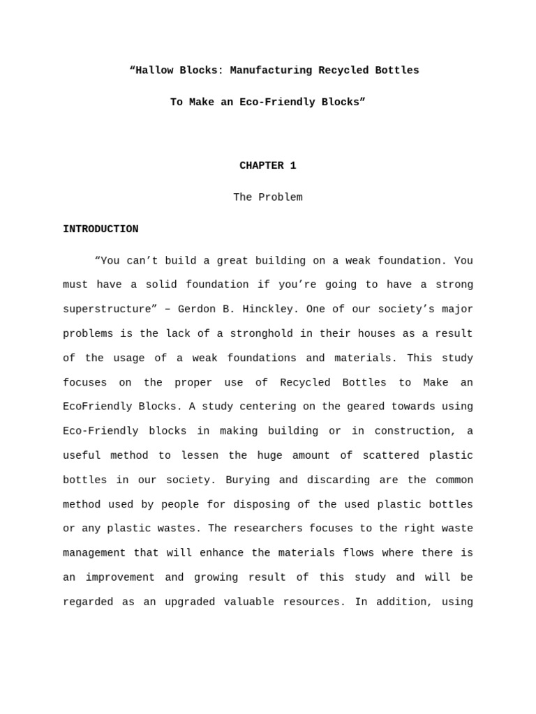 Final Practical Research 2 | PDF | Concrete | Recycling