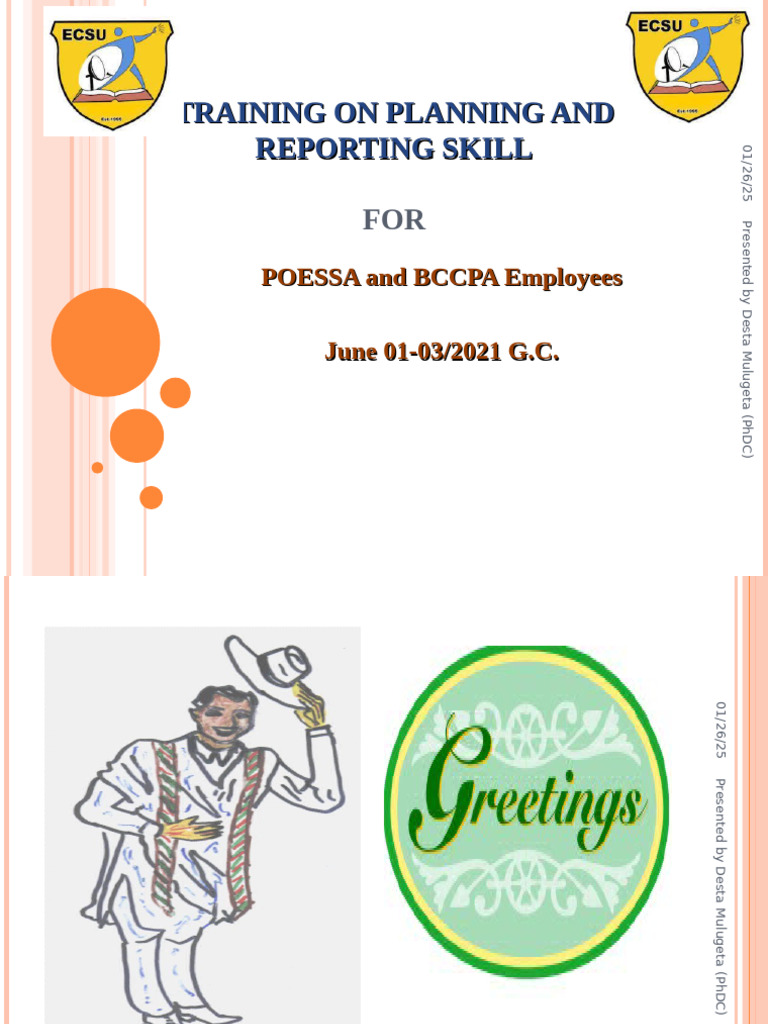 Training On Planning and REporting Skill PPT Ed | PDF | Goal ...