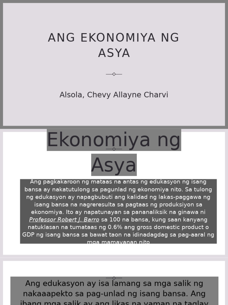 Ang Ekonomiya NG Asya | PDF
