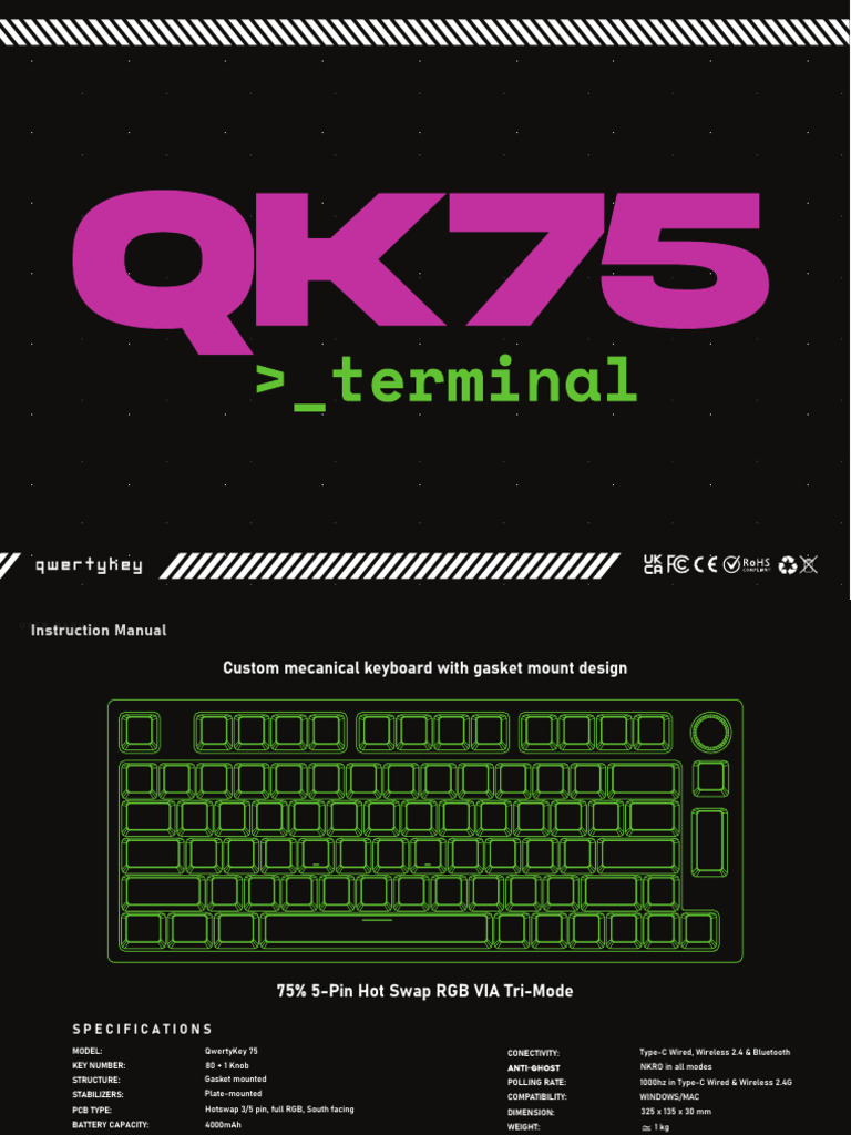 QK75 Terminal User Manual - VIA v17.12.2024 | PDF | Computer Keyboard | Switch