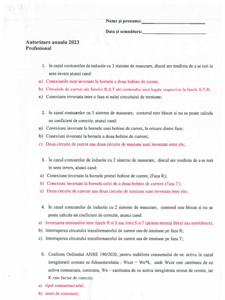 Test Autorizare NPM 2023 | PDF