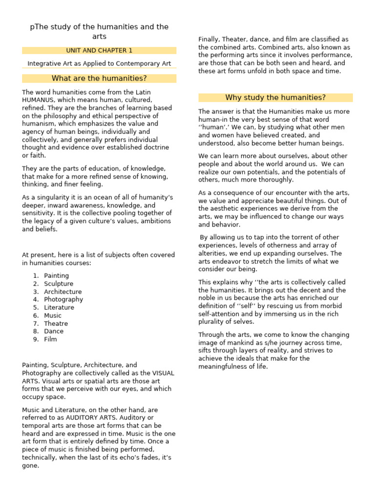 Arts Pdf The Arts Composition Visual Arts