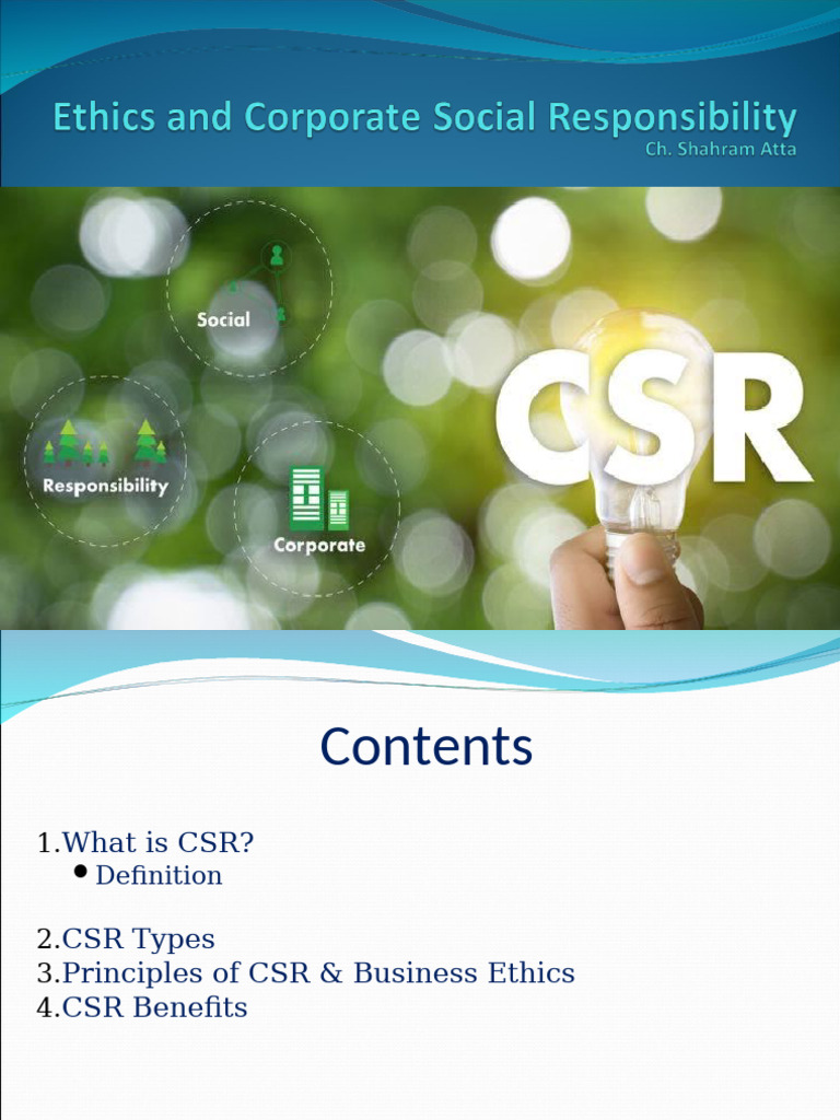 10-Ethics & CSR | PDF | Corporate Social Responsibility | Business ...