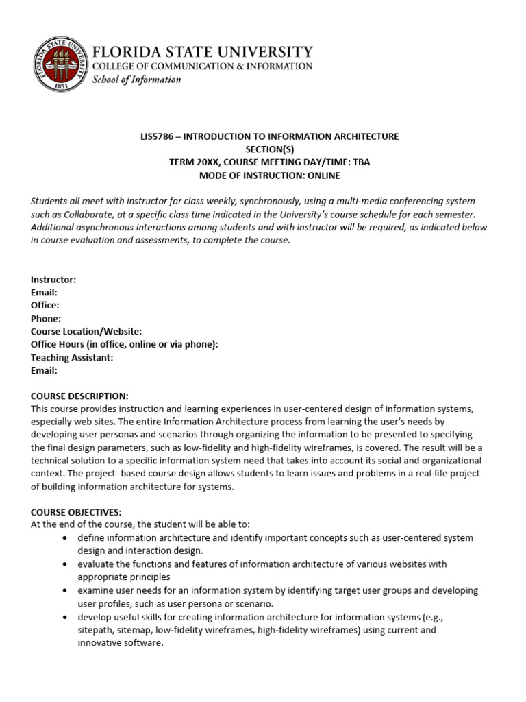 lis5786_intro_info_arch_online | PDF | Educational Technology | Web Design