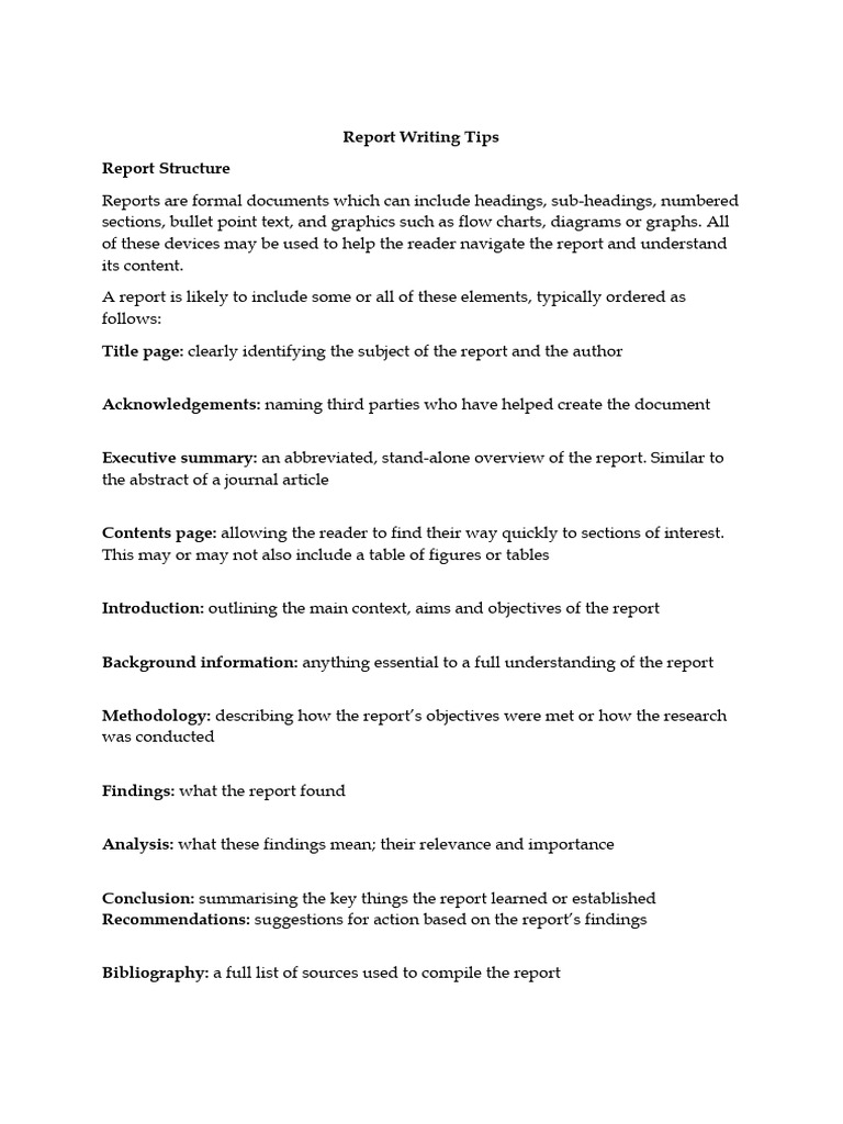 Report Writing Tips | PDF