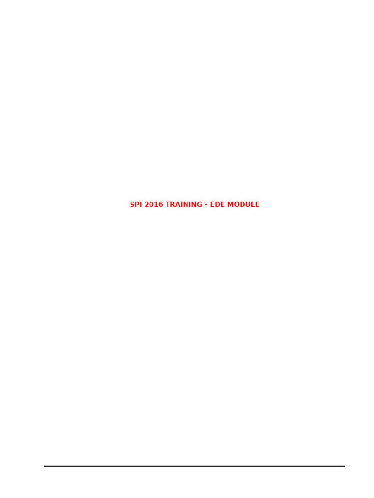 SPI 2016 Training - EDE Module | PDF | Page Layout | Bracket