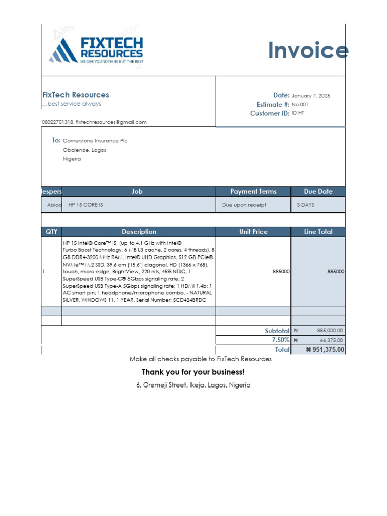 iNVOICE I5 | PDF