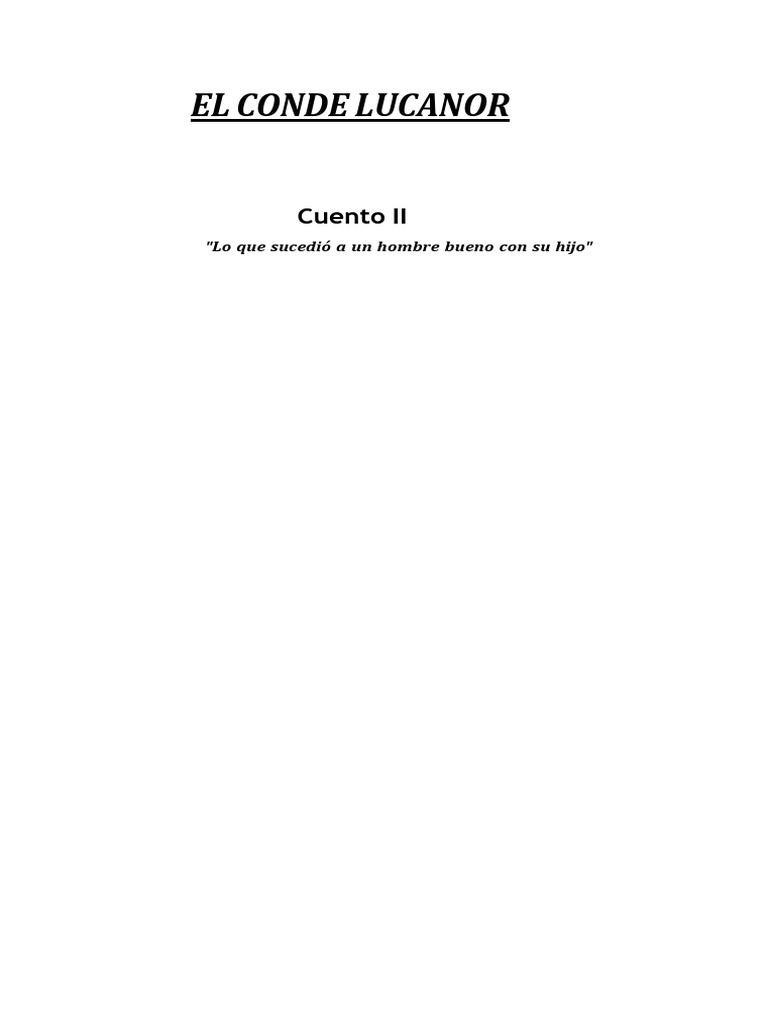 Cuentos del Conde Lucanor: Moralejas y Consejos | PDF