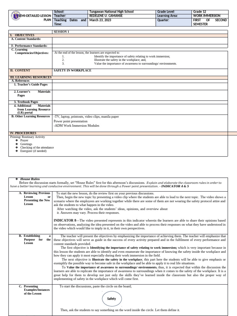 Camanse Co1 Sample Dlp | PDF | Learning | Teachers