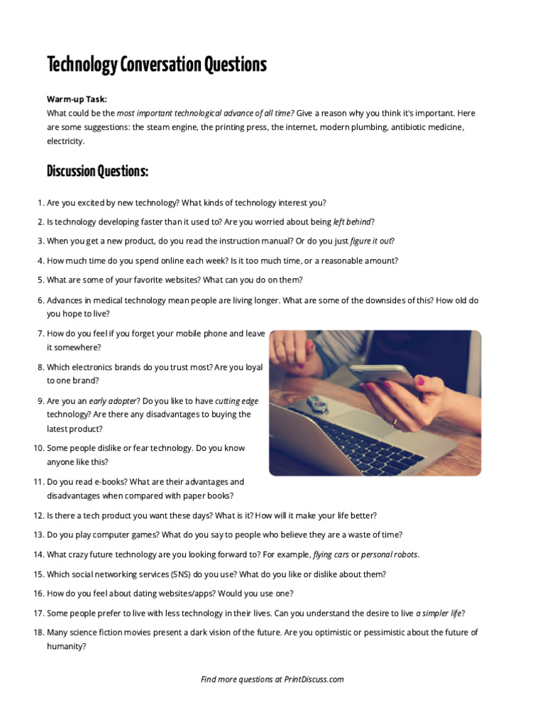 Engaging Technology Discussion Questions | PDF