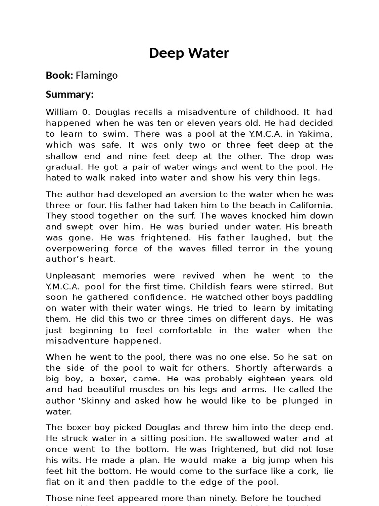Deep Water - Summary | PDF