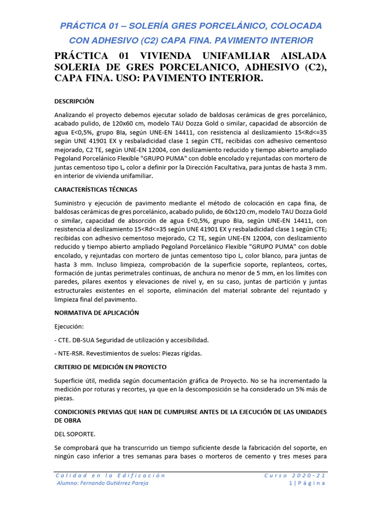 Practica 01 Solería | PDF | Materiales