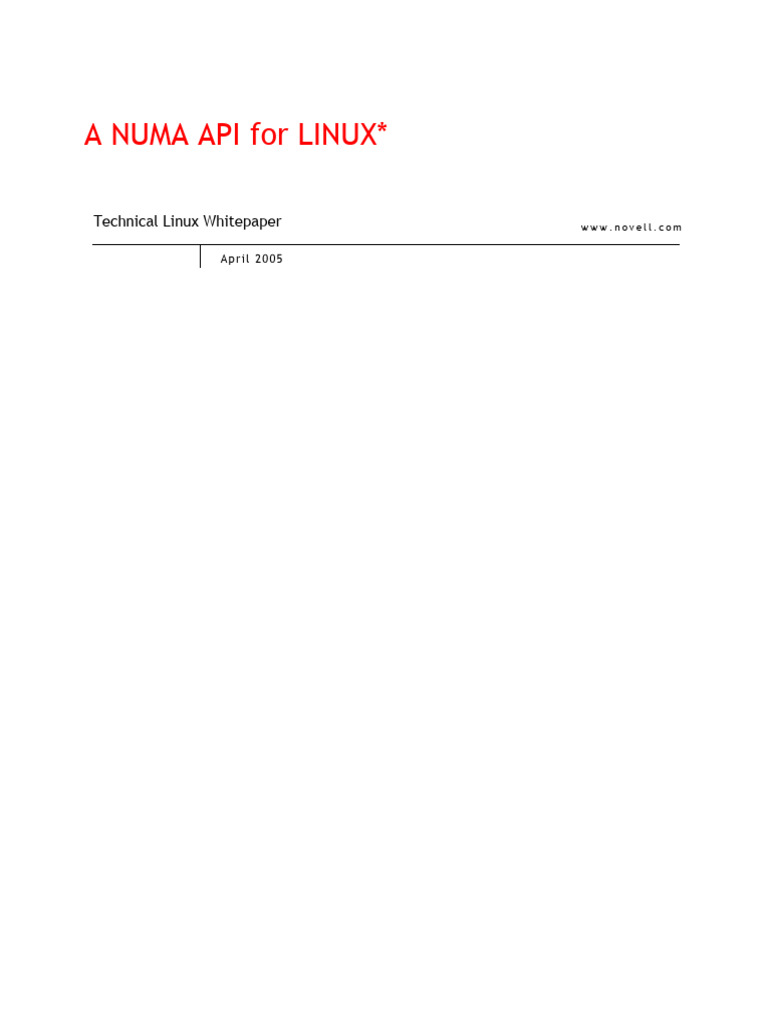 A NUMA API For Linux - Novell (2005) | PDF | Central Processing Unit | Computer Engineering