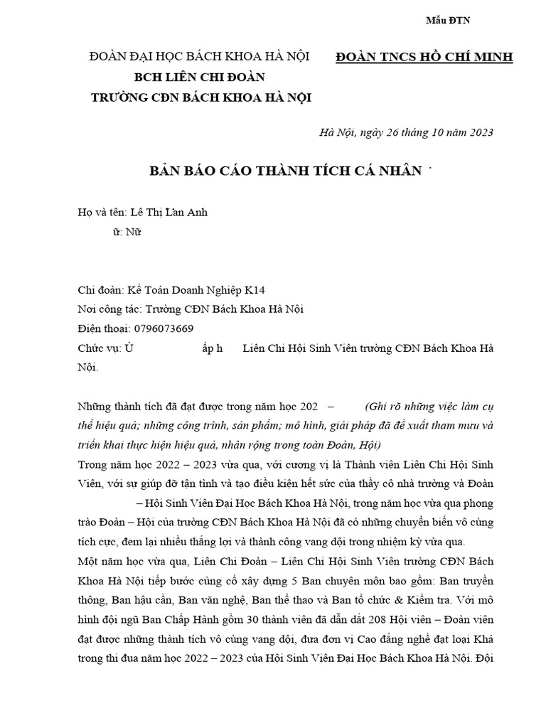 BCTT ThanhTùng | PDF