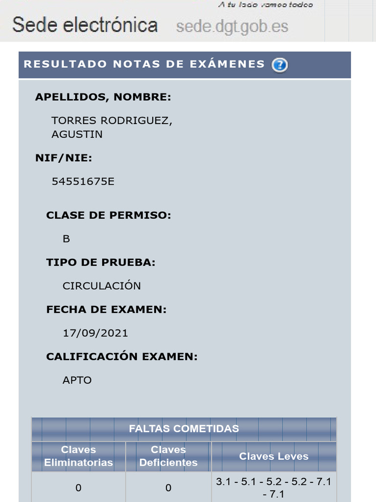 Resultado Consulta Notas Exámenes | PDF