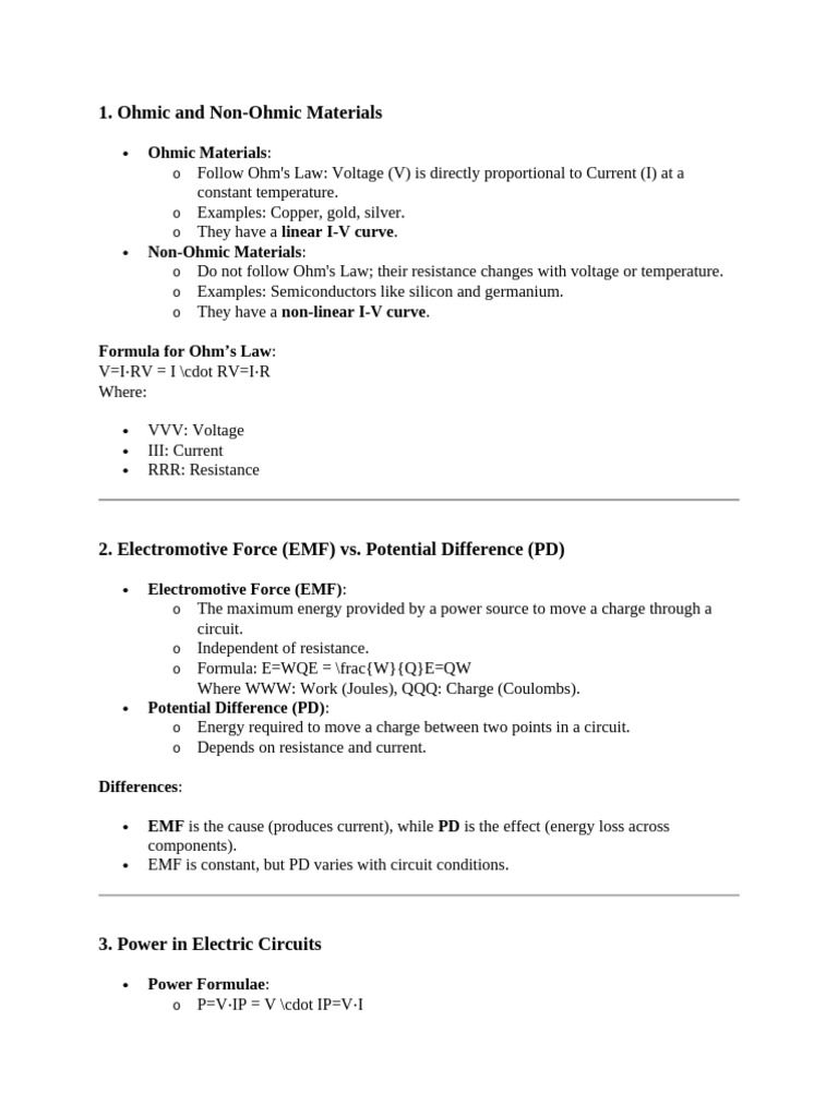 ohm law | PDF | Series And Parallel Circuits | Voltage