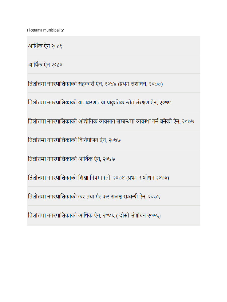 Tilottama Municipality | PDF