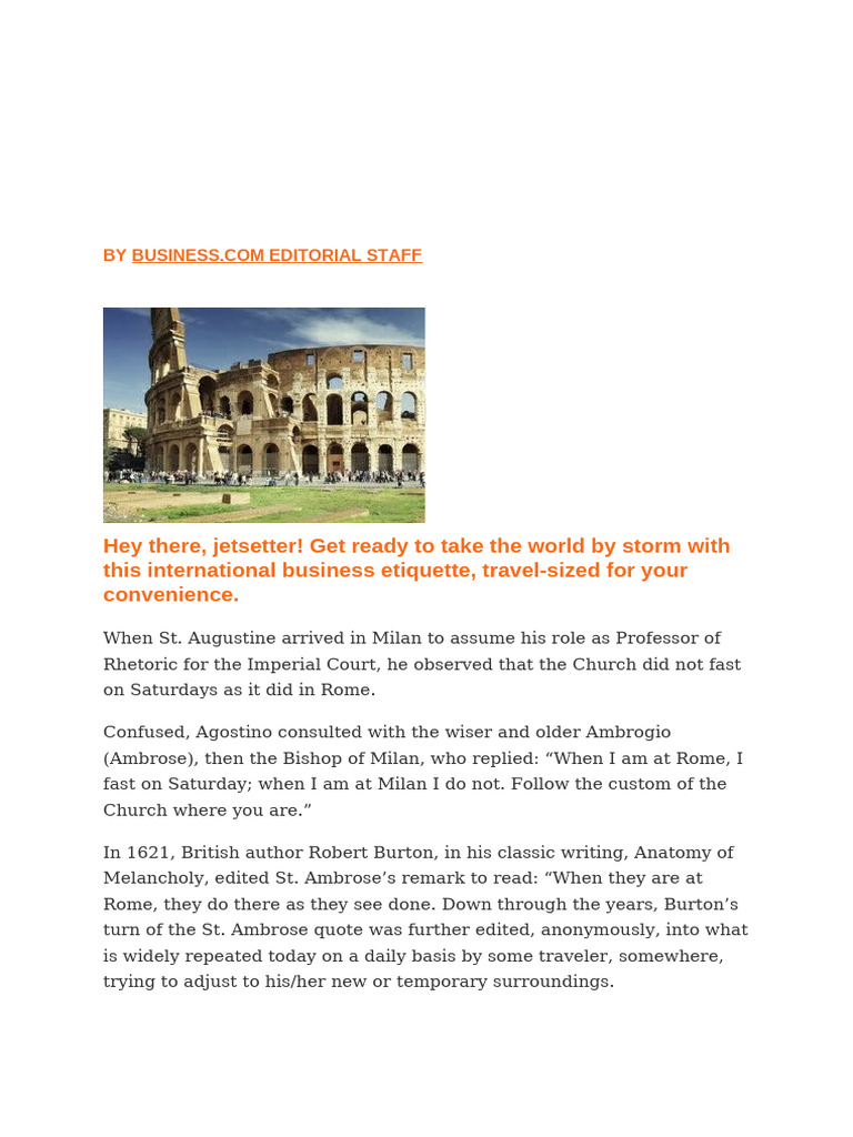 Global Business Etiquette Guide | PDF